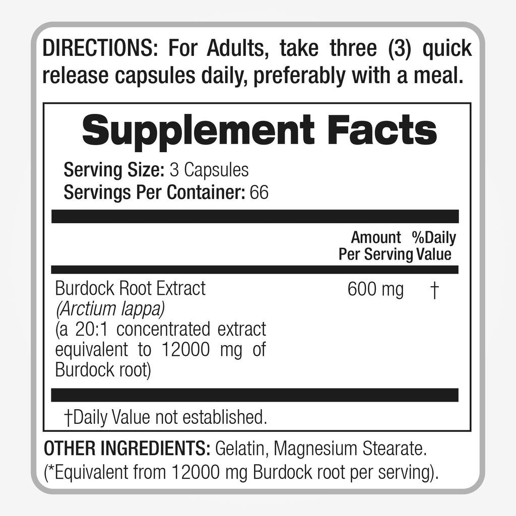 enhanced absorption burdock capsules