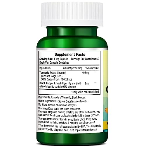 Enhanced absorption turmeric with piperine