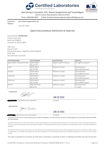 enhanced absorption with Spermidine 3HCL