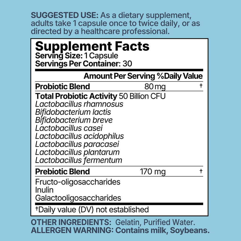 enhanced digestion with 50 billion CFU