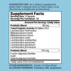 enhanced digestion with 50 billion CFU