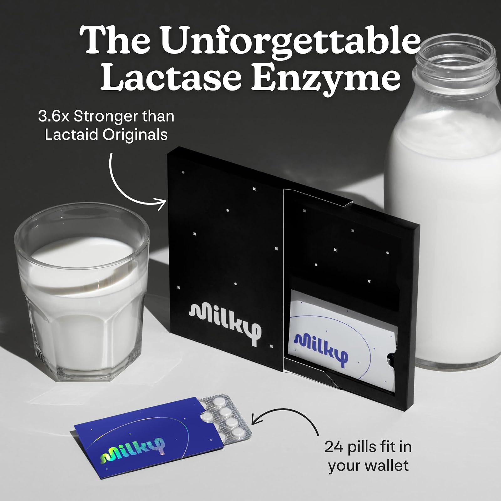 enhanced digestion with Milky lactase pills