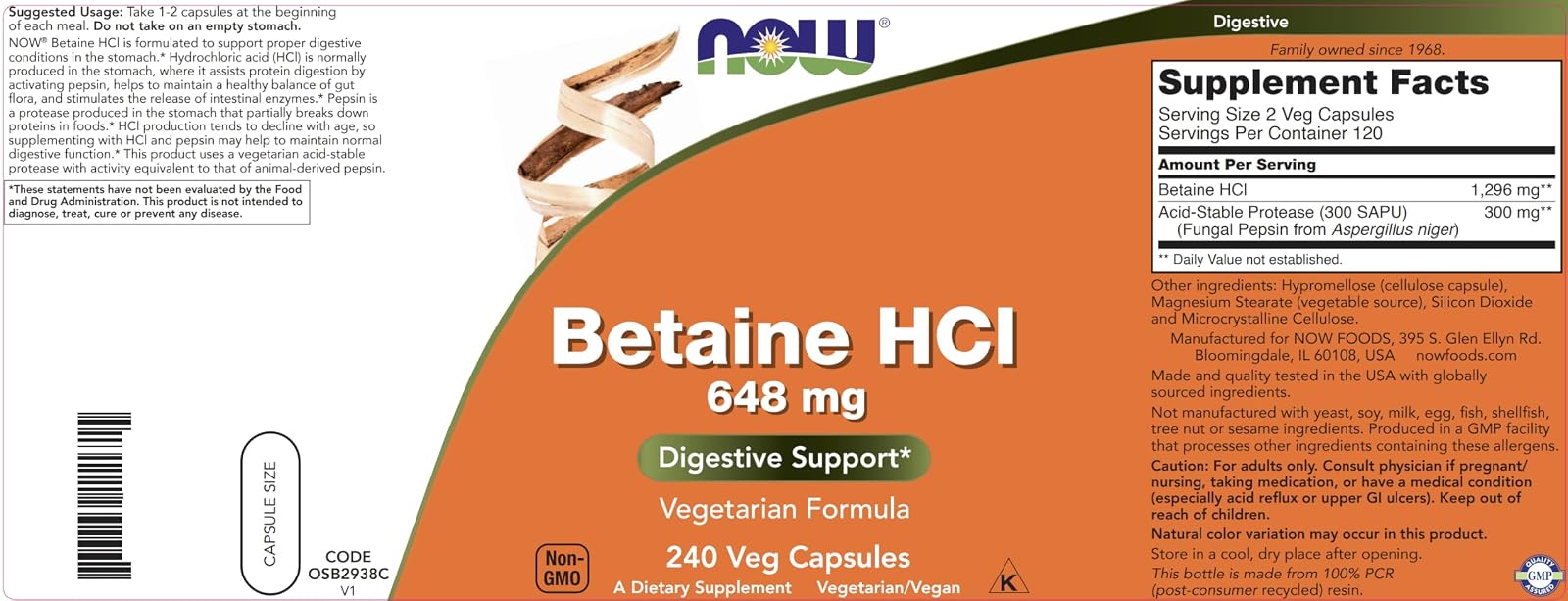 enhanced digestion with Now Betaine