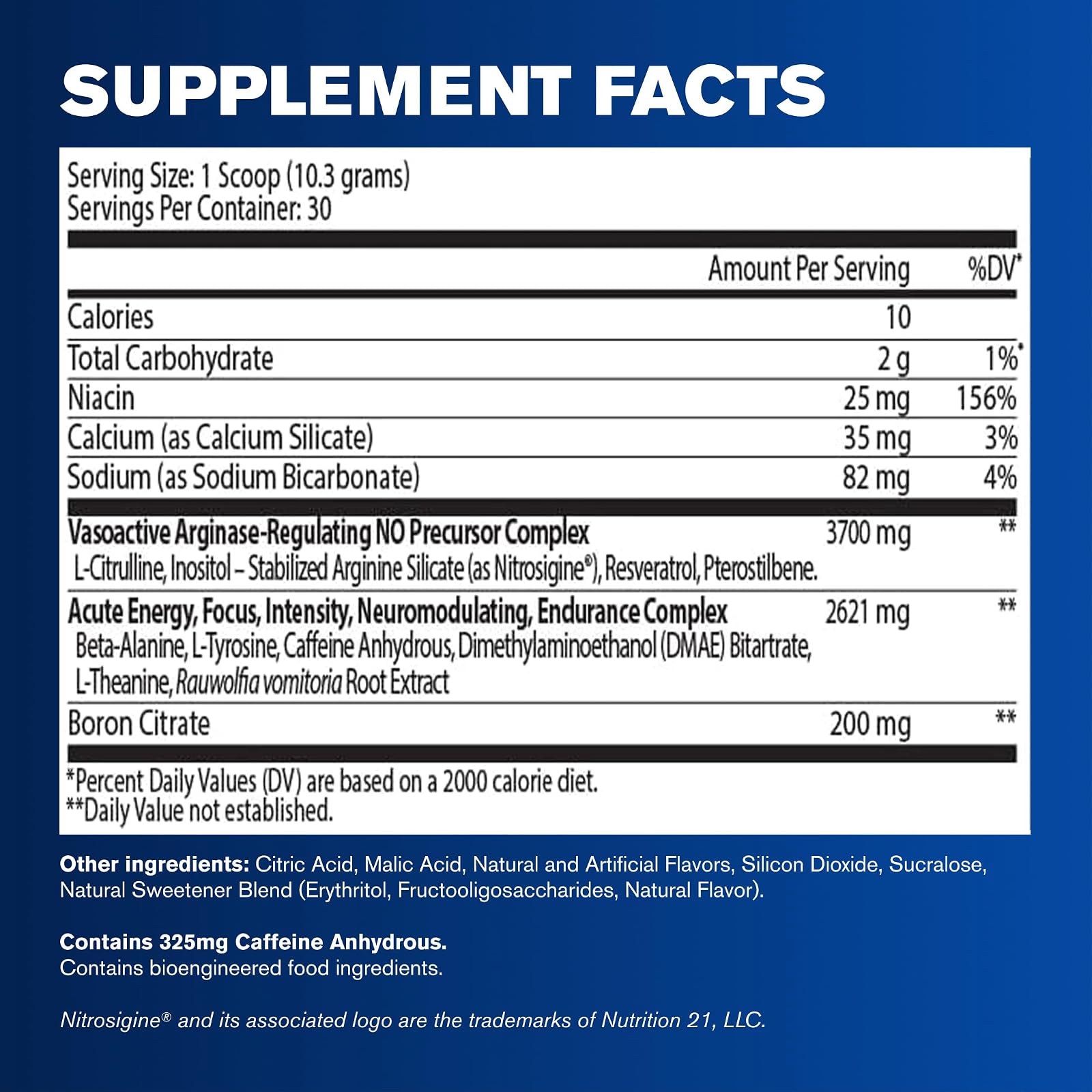 enhanced energy pre-workout supplement