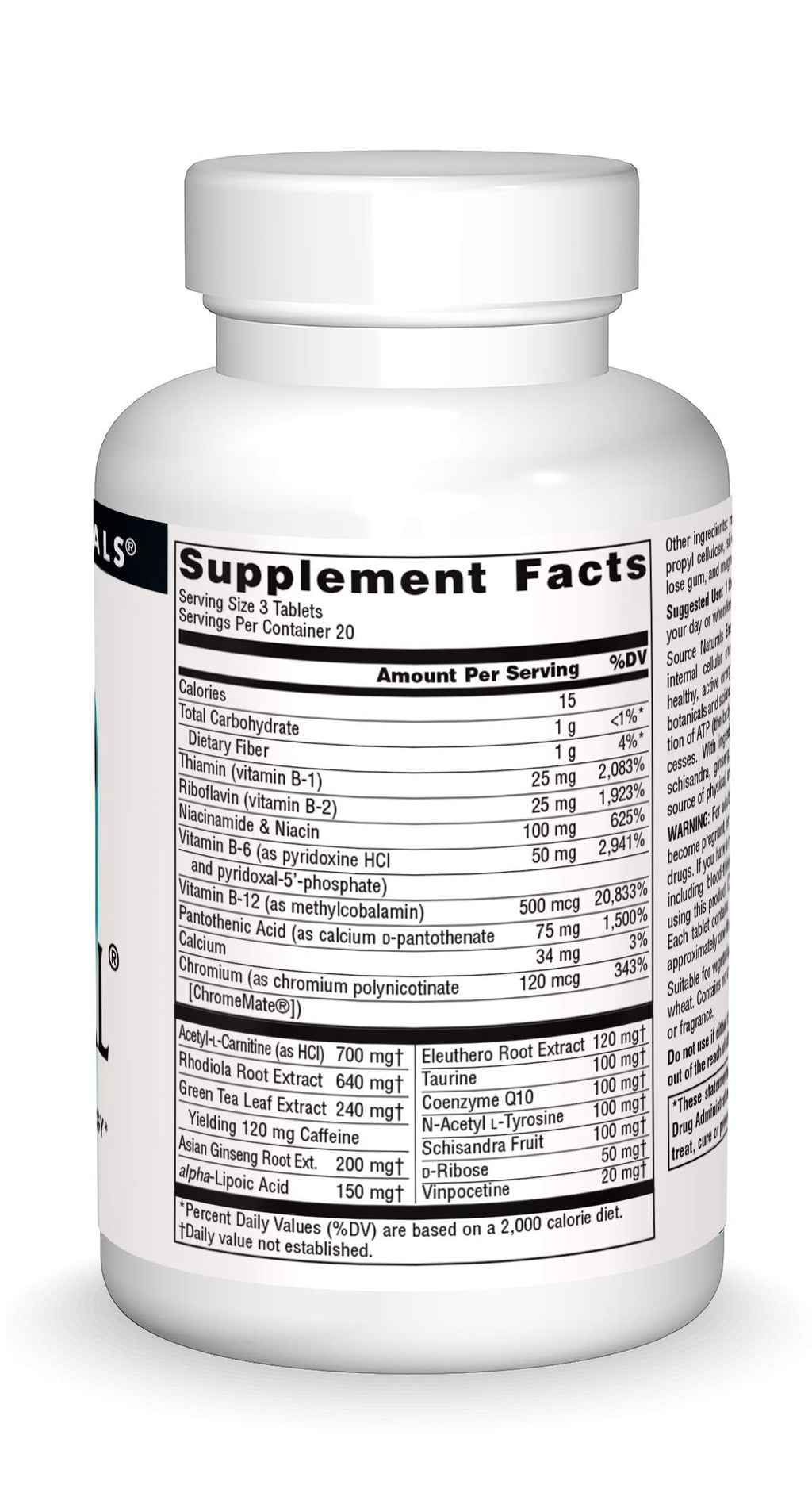 enhanced energy with blended vitamins