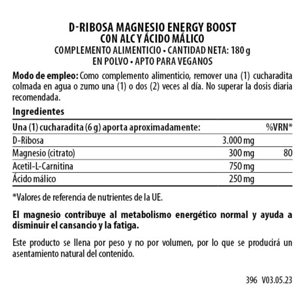 enhanced energy with ribose formula