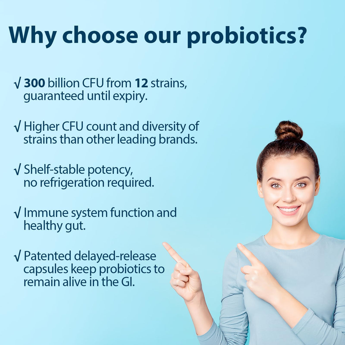 enhanced gut flora with 300 billion CFU