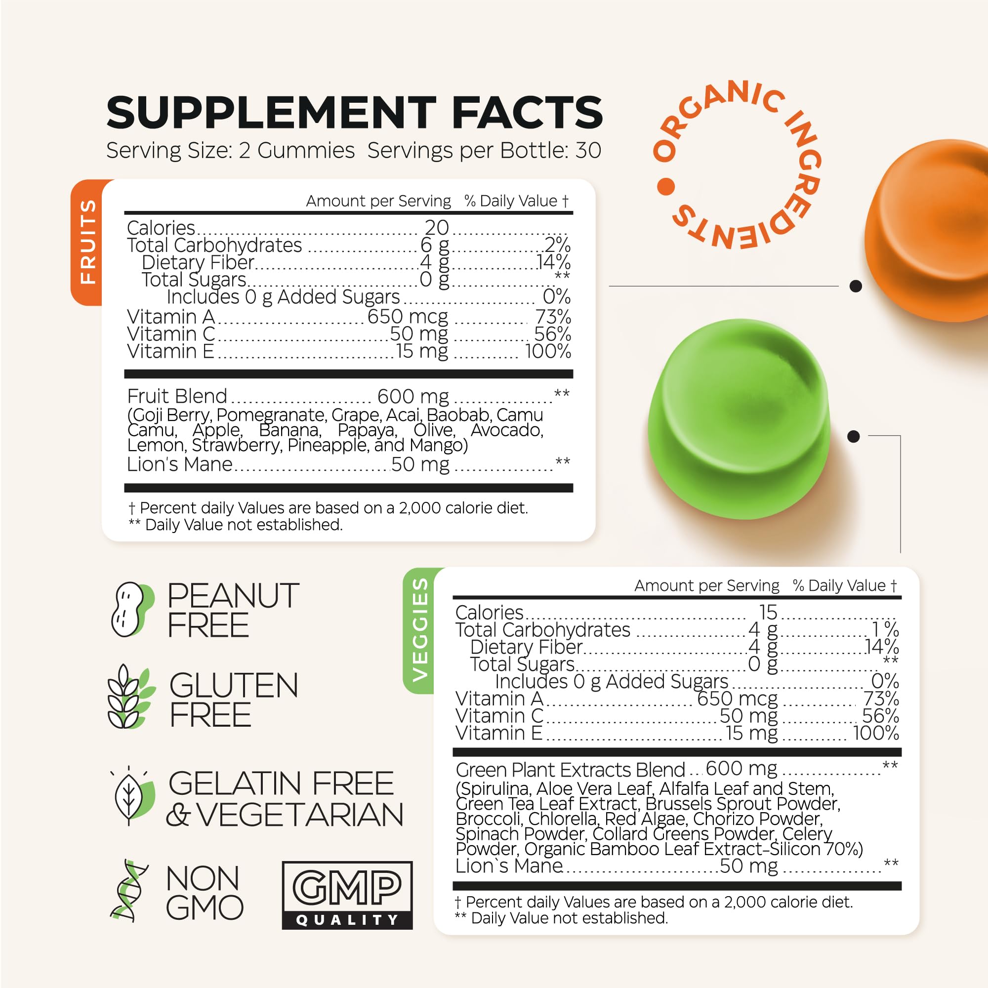 enhanced health gummy vitamins with lion's mane