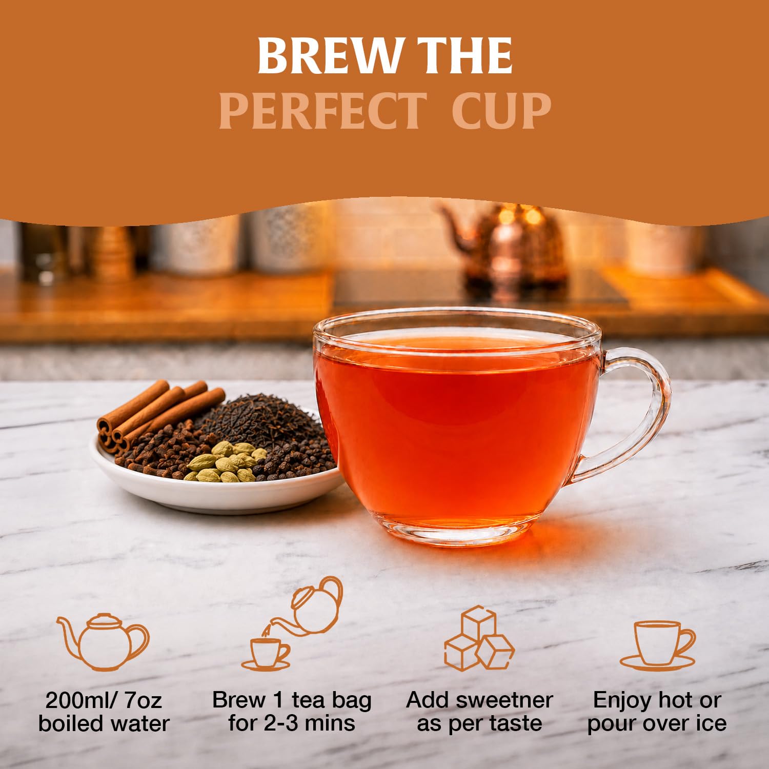 Enjoy HANDPICK masala chai tea anytime