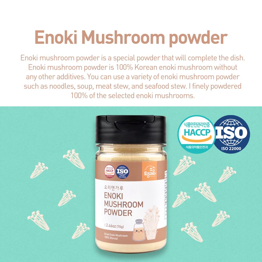 Enoki mushroom powder for soups