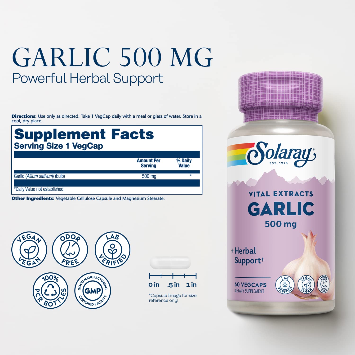 Enteric coated garlic VegCaps for digestion