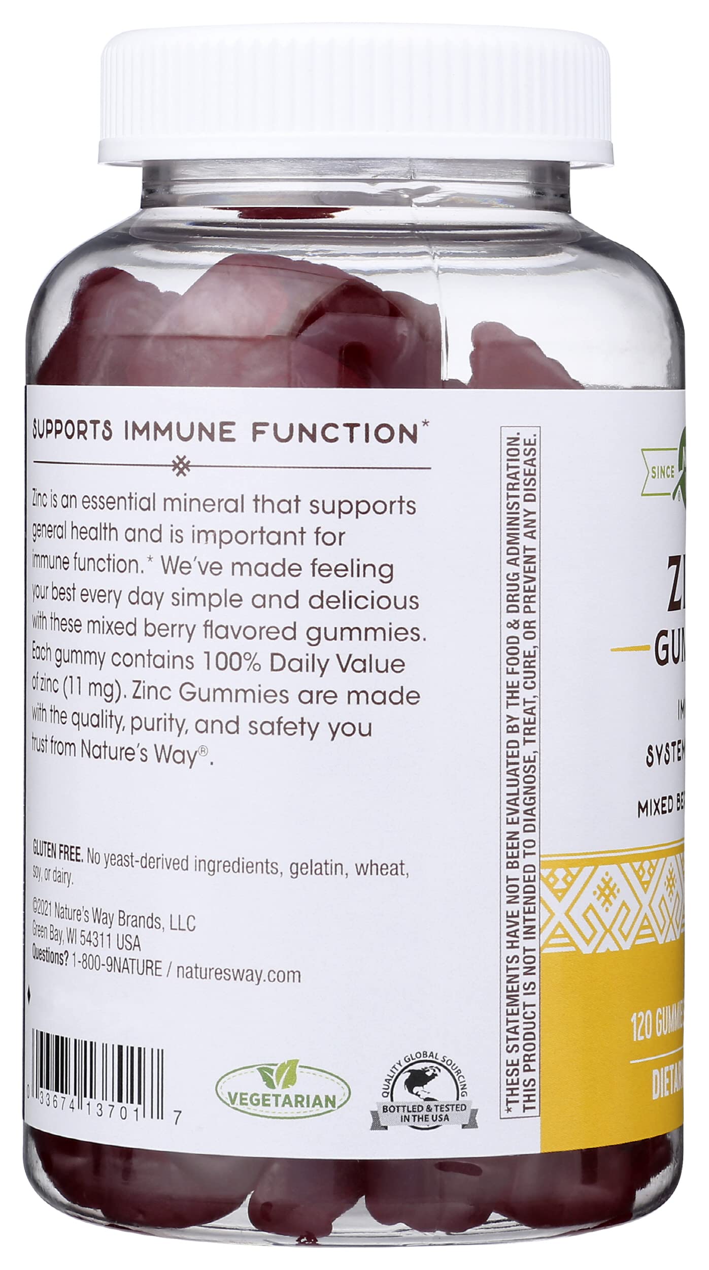 Environmentally friendly zinc vitamin gummies