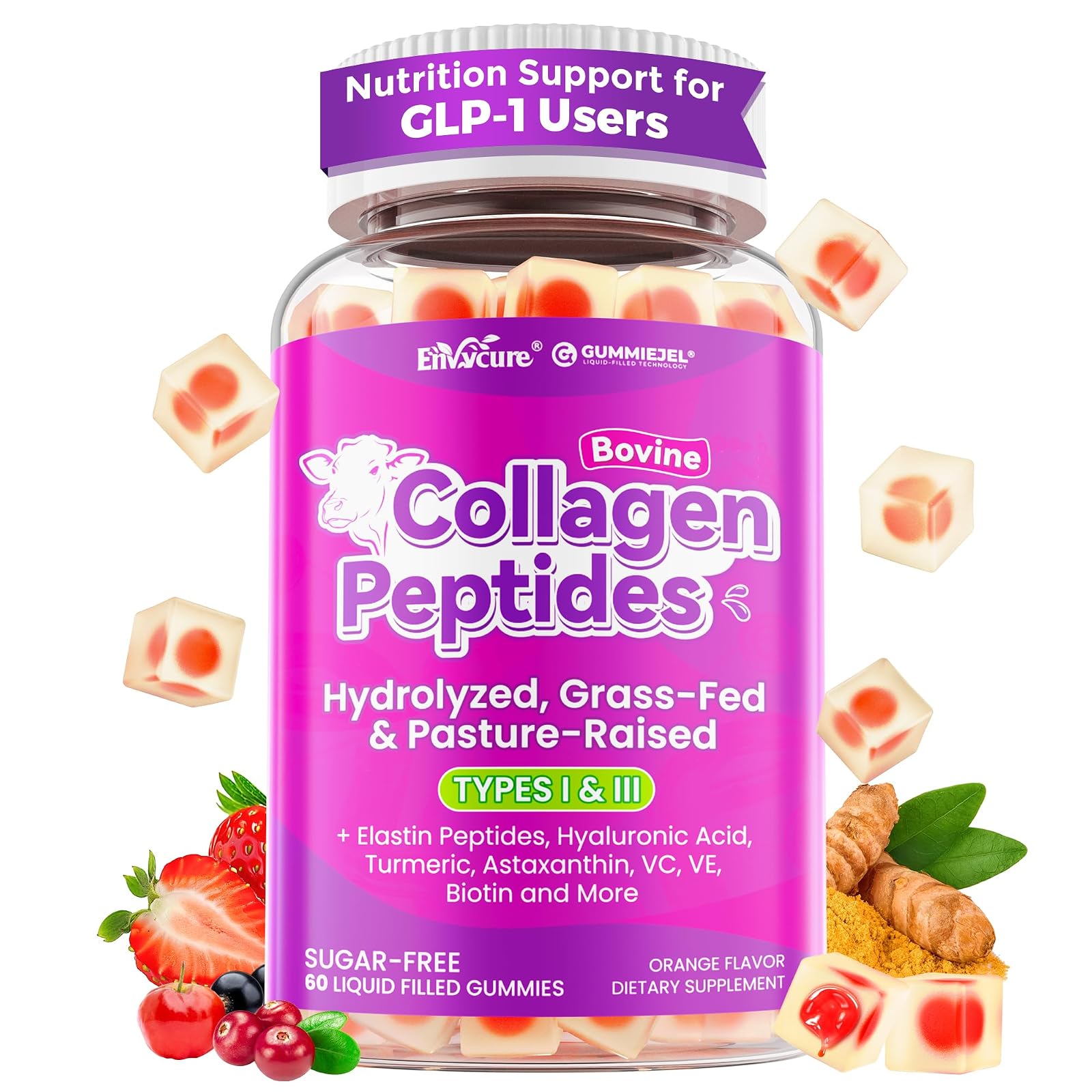 EnvyCure collagen peptides gummies benefits
