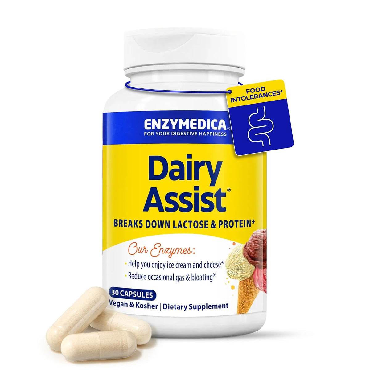 Enzymedica DairyAssist digestive enzymes capsules