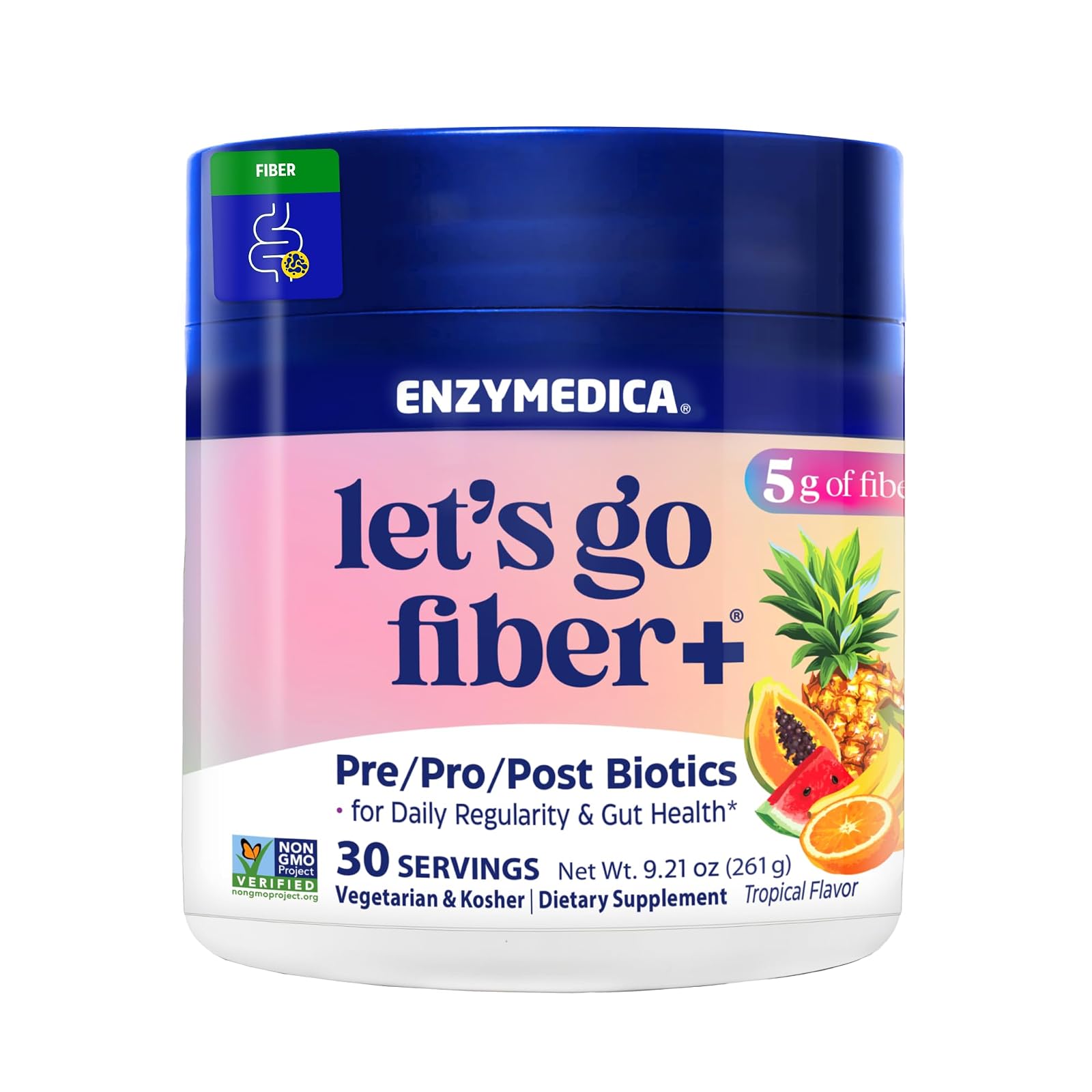 Enzymedica Let's Go Fiber+ powder supplement