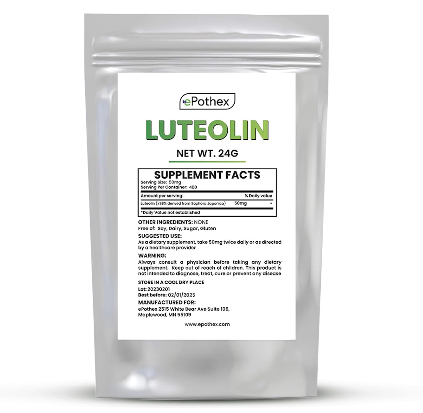 ePothex luteolin powder for multivitamins