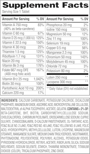 Equate 50 plus multivitamin benefits