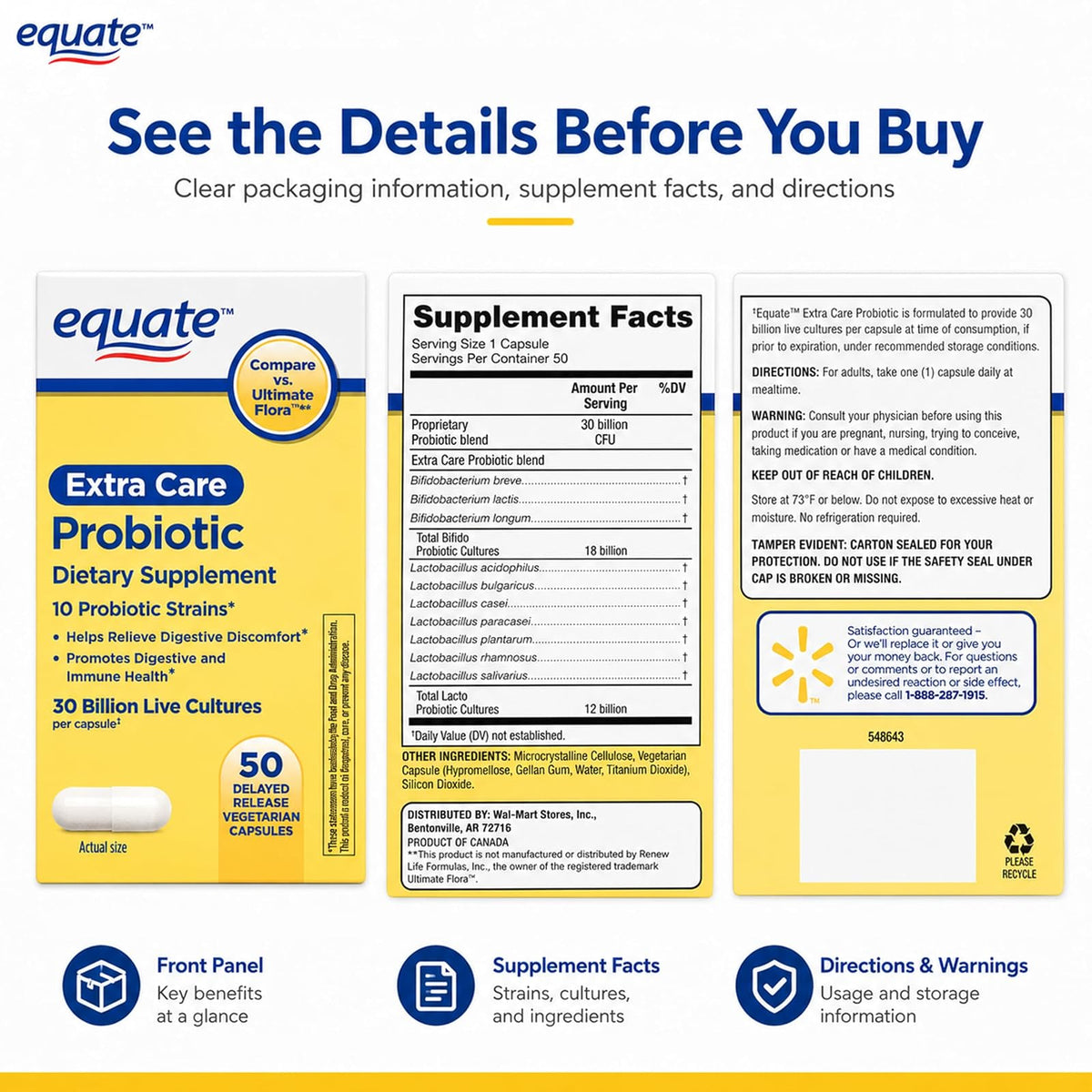 Equate Extra Care for healthy microbiome
