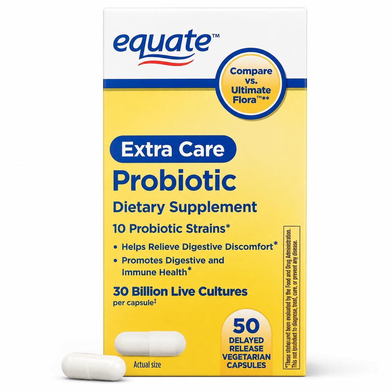 Equate probiotic capsules for gut health