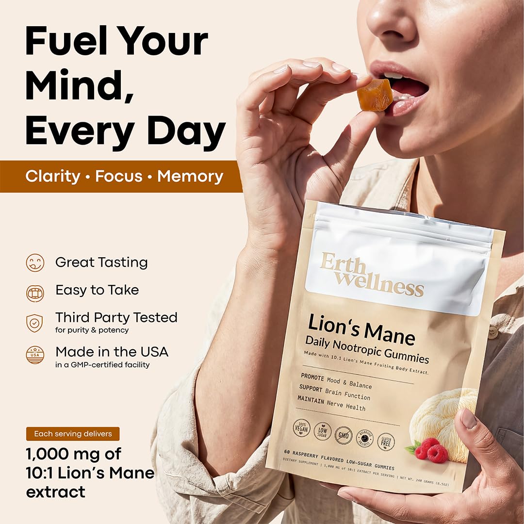 Erth Wellness Lion's Mane gummies for memory