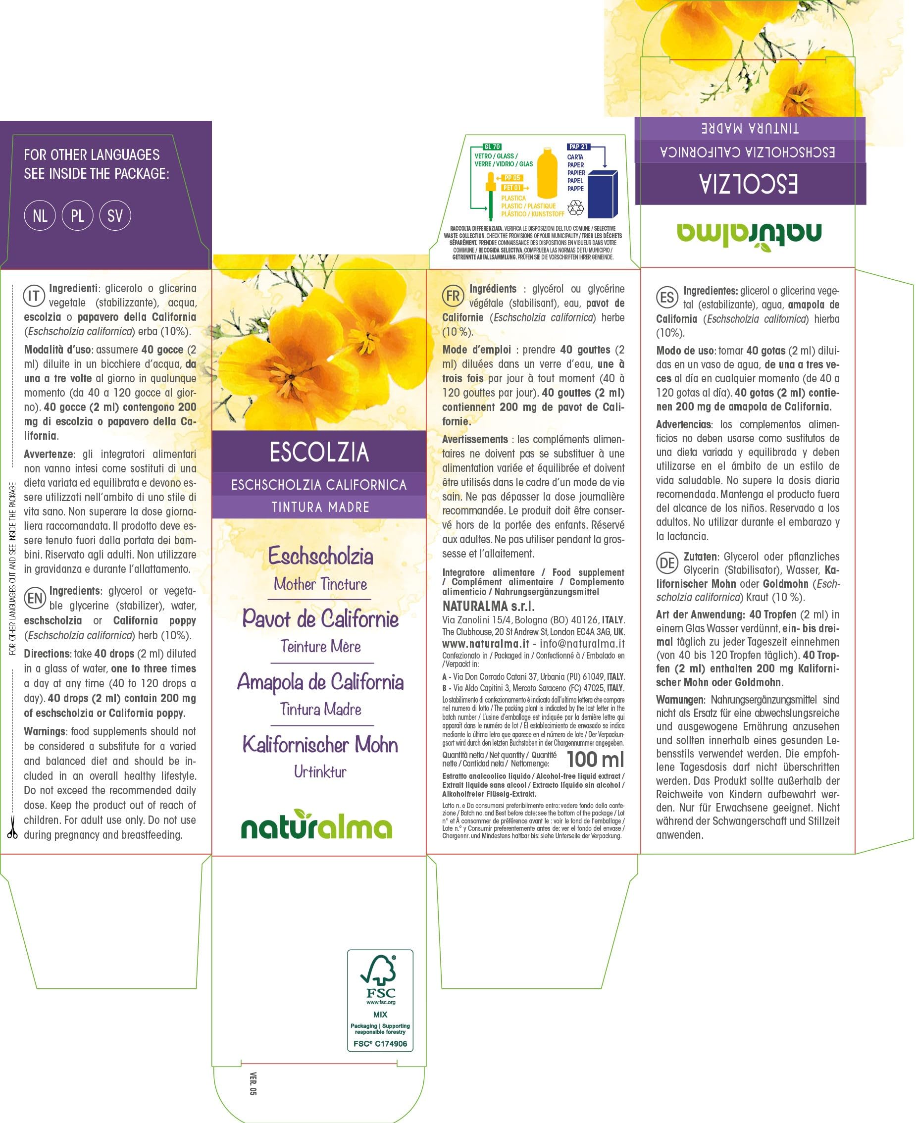 Eschscholzia tincture for relaxation
