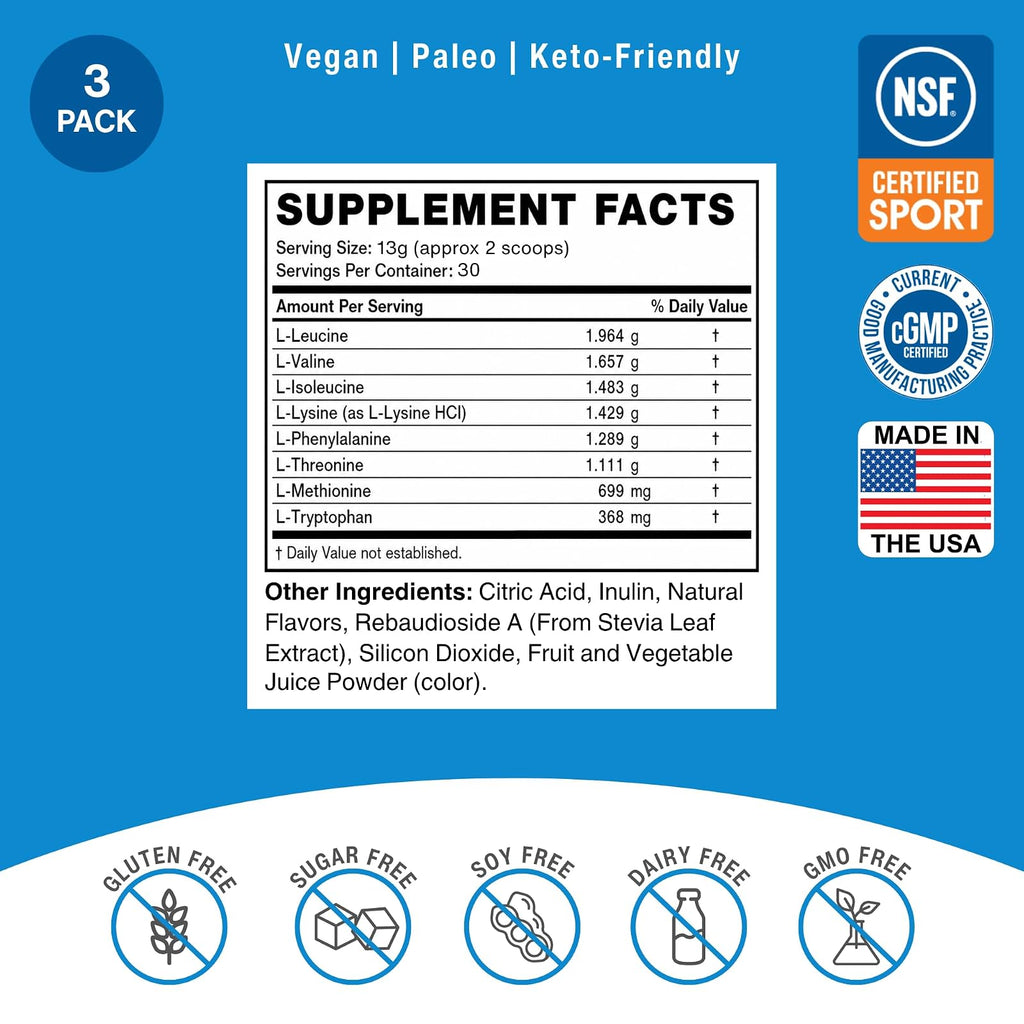 Essential amino acids for muscle growth