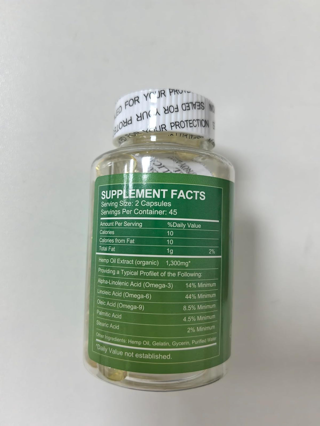Essential fatty acids in hemp oil