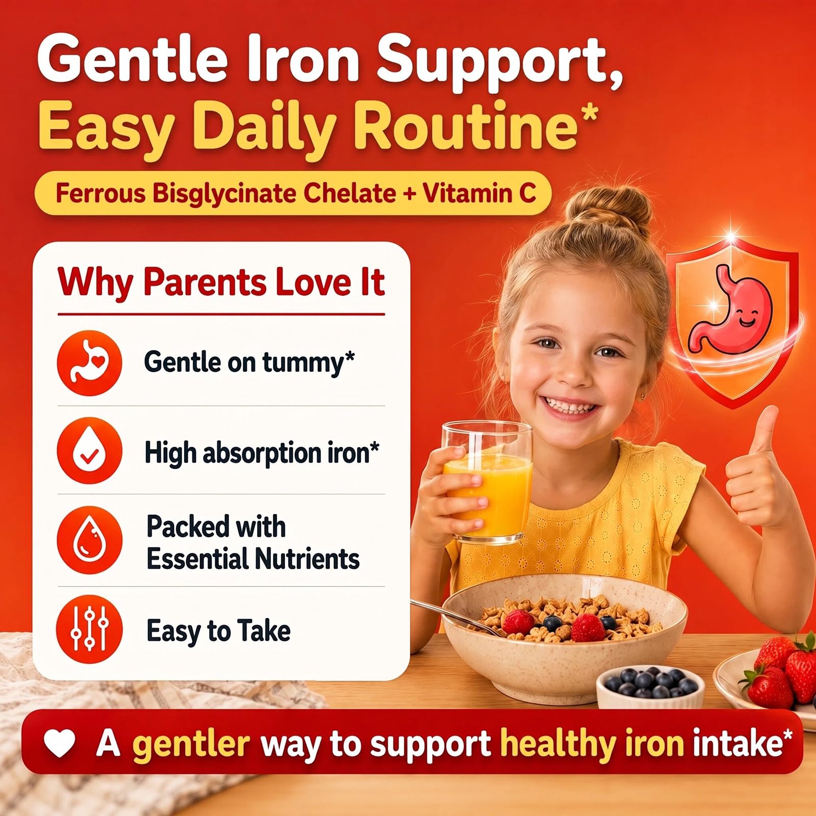 Essential iron support for growing children