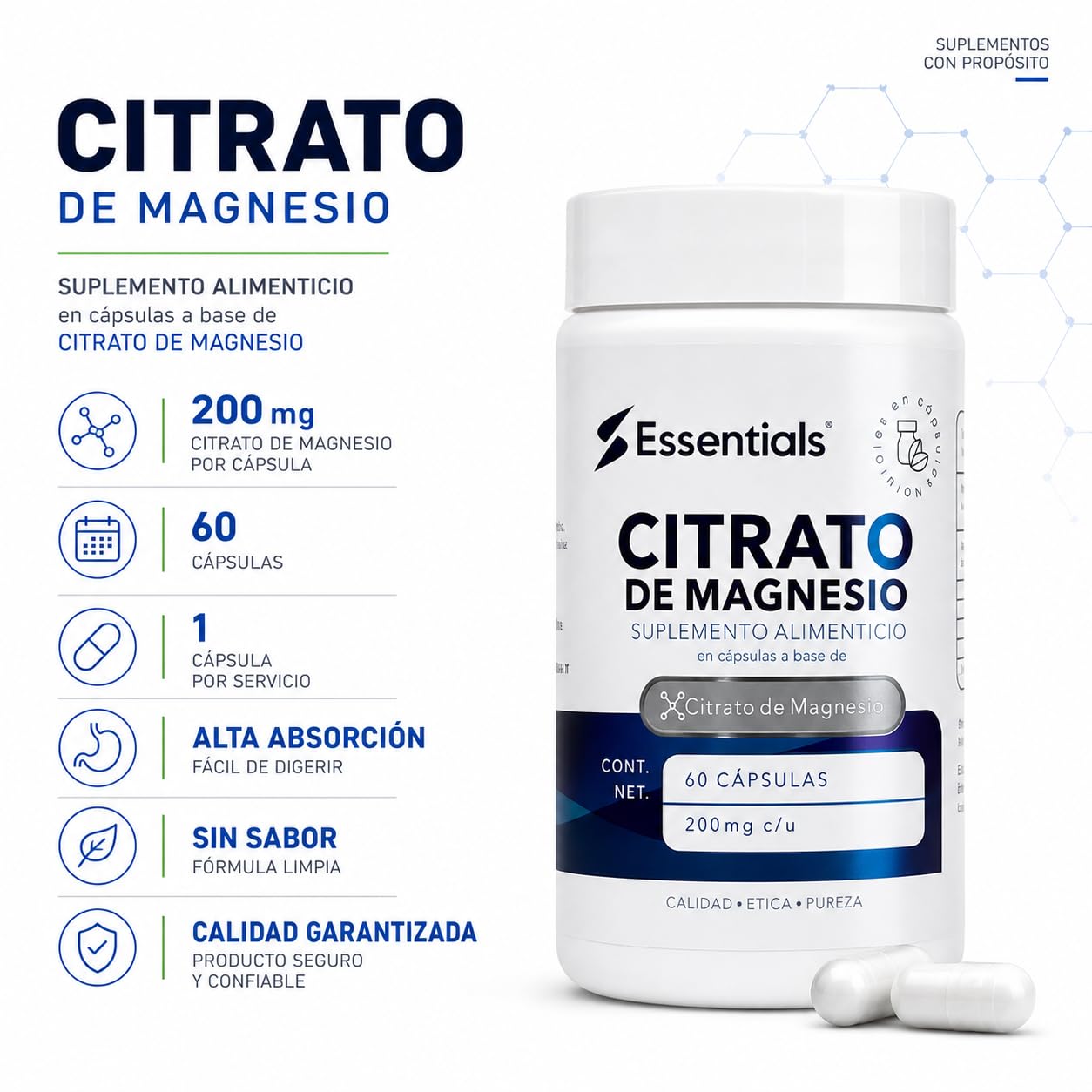 Essential magnesium citrate for wellness