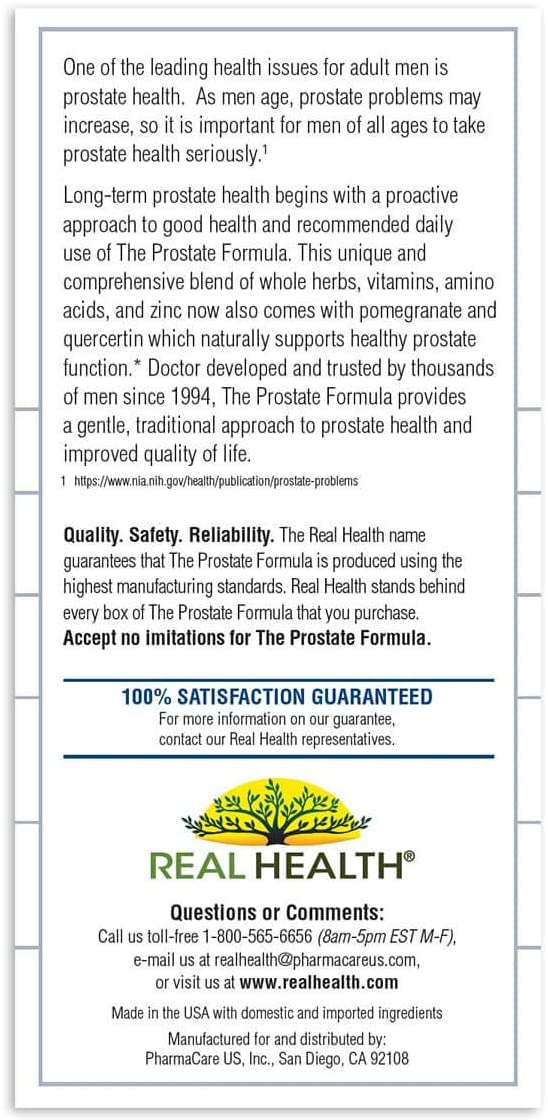 Essential nutrients for prostate health