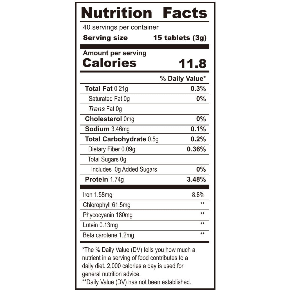 essential nutrients in chlorella spirulina