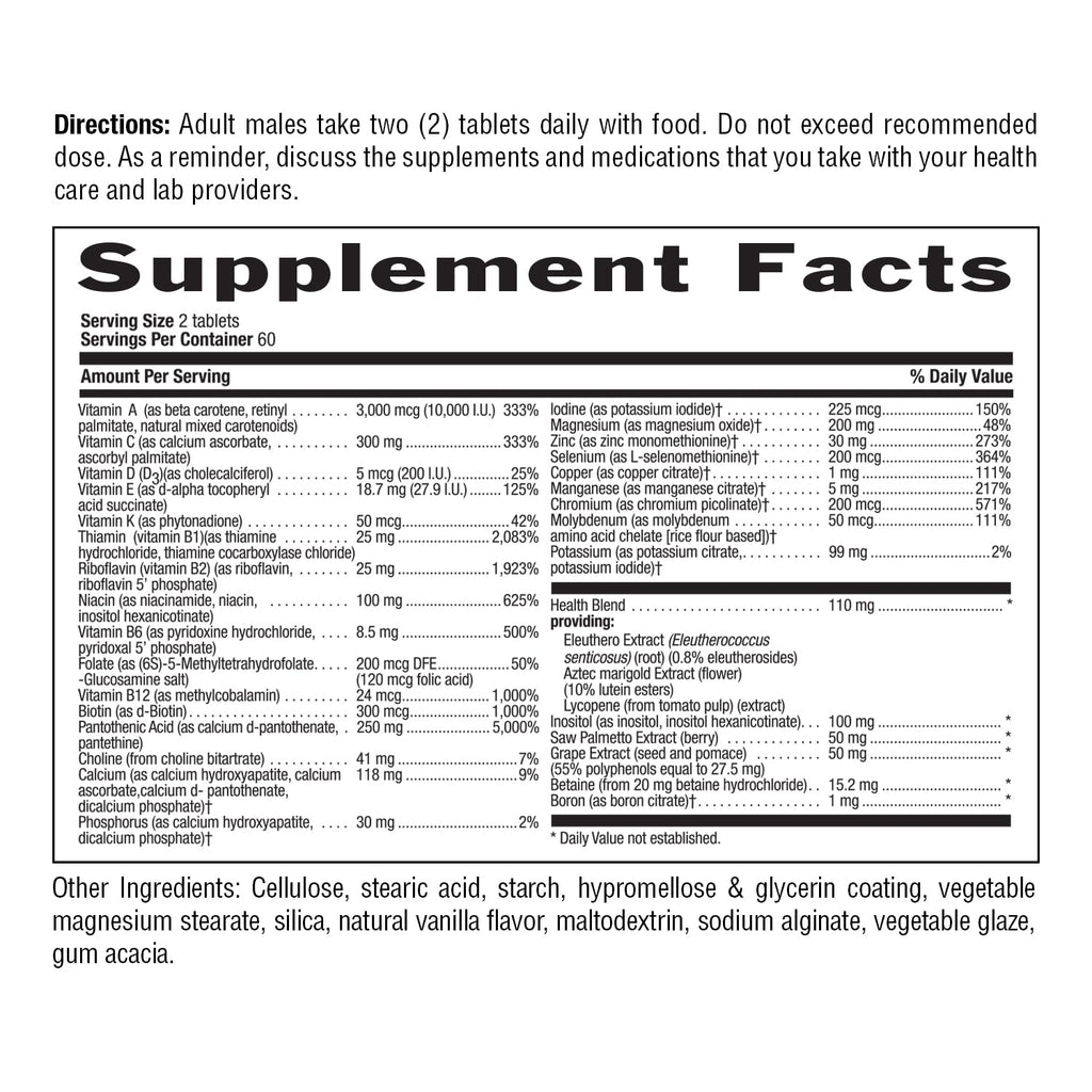 Essential nutrients in multivitamins