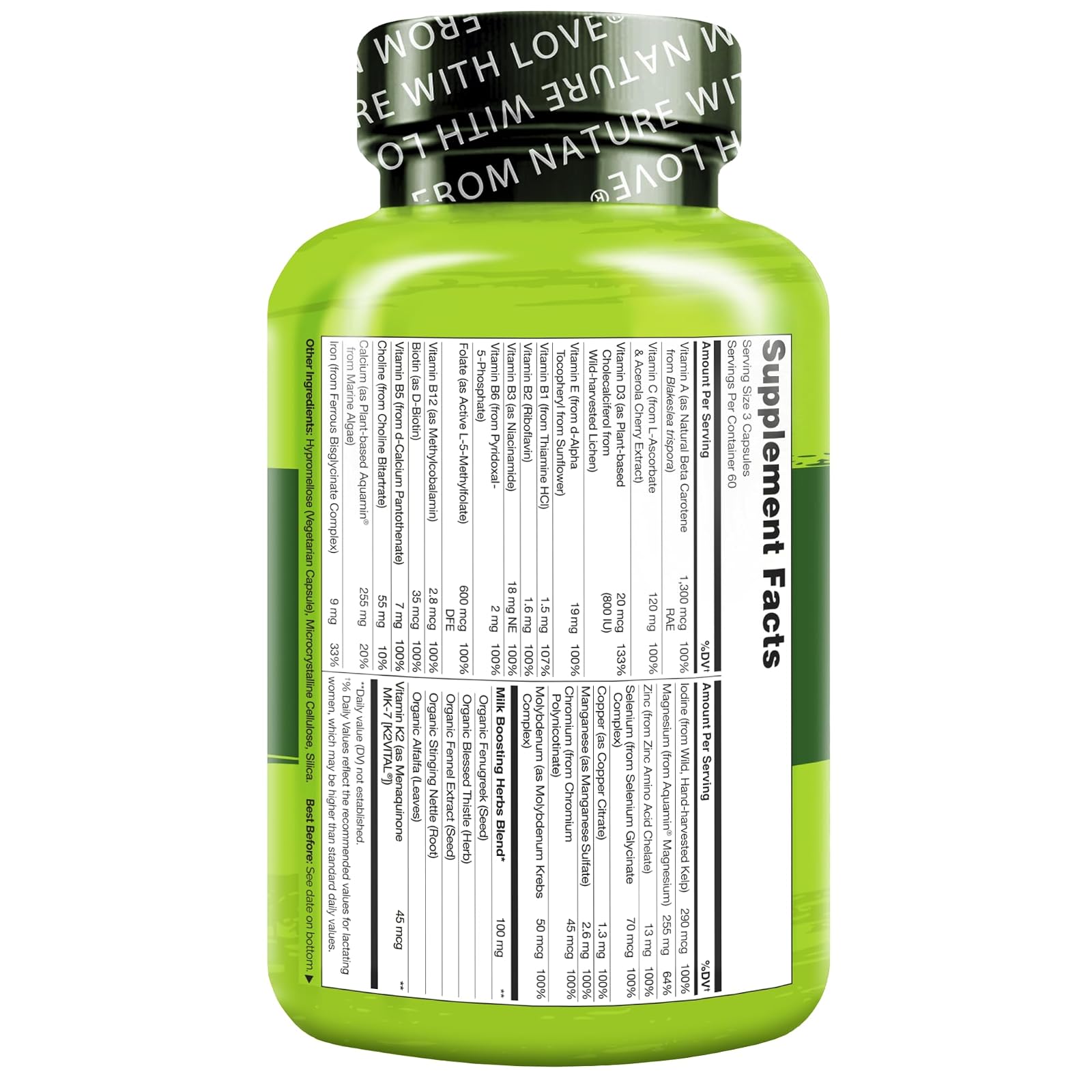 essential nutrients in postnatal multivitamin