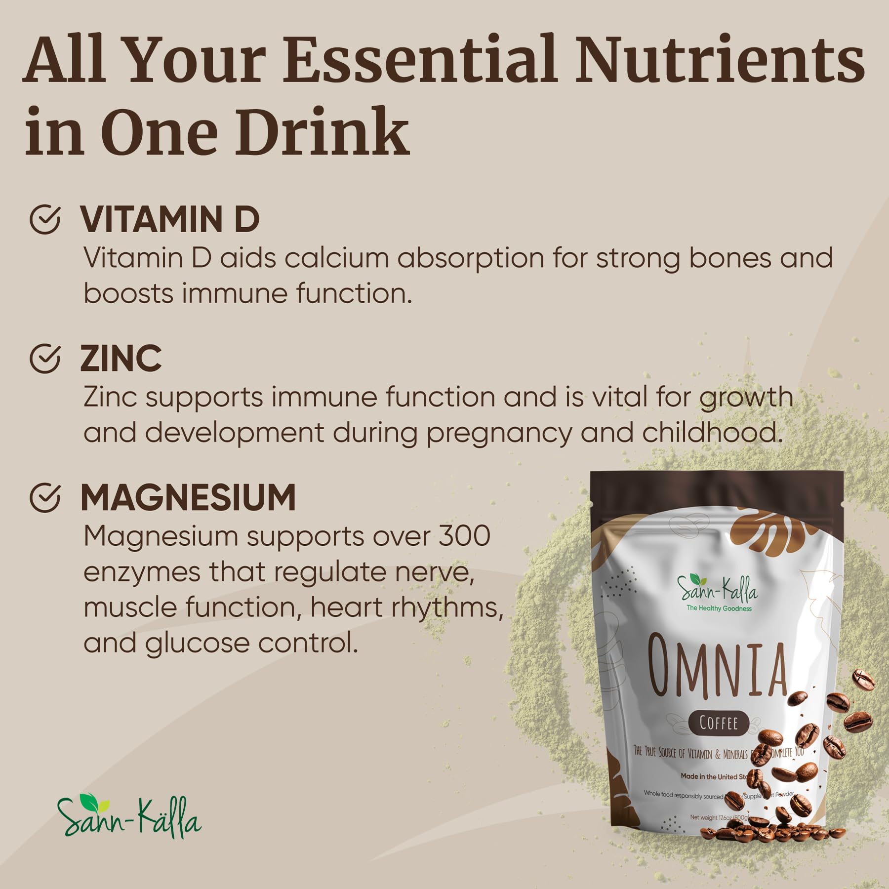 Essential nutrients in superfood powder