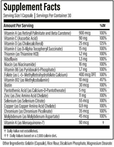 Essential nutrients multivitamin for seniors