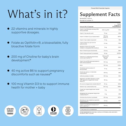 Essential prenatal multi vitamins for health