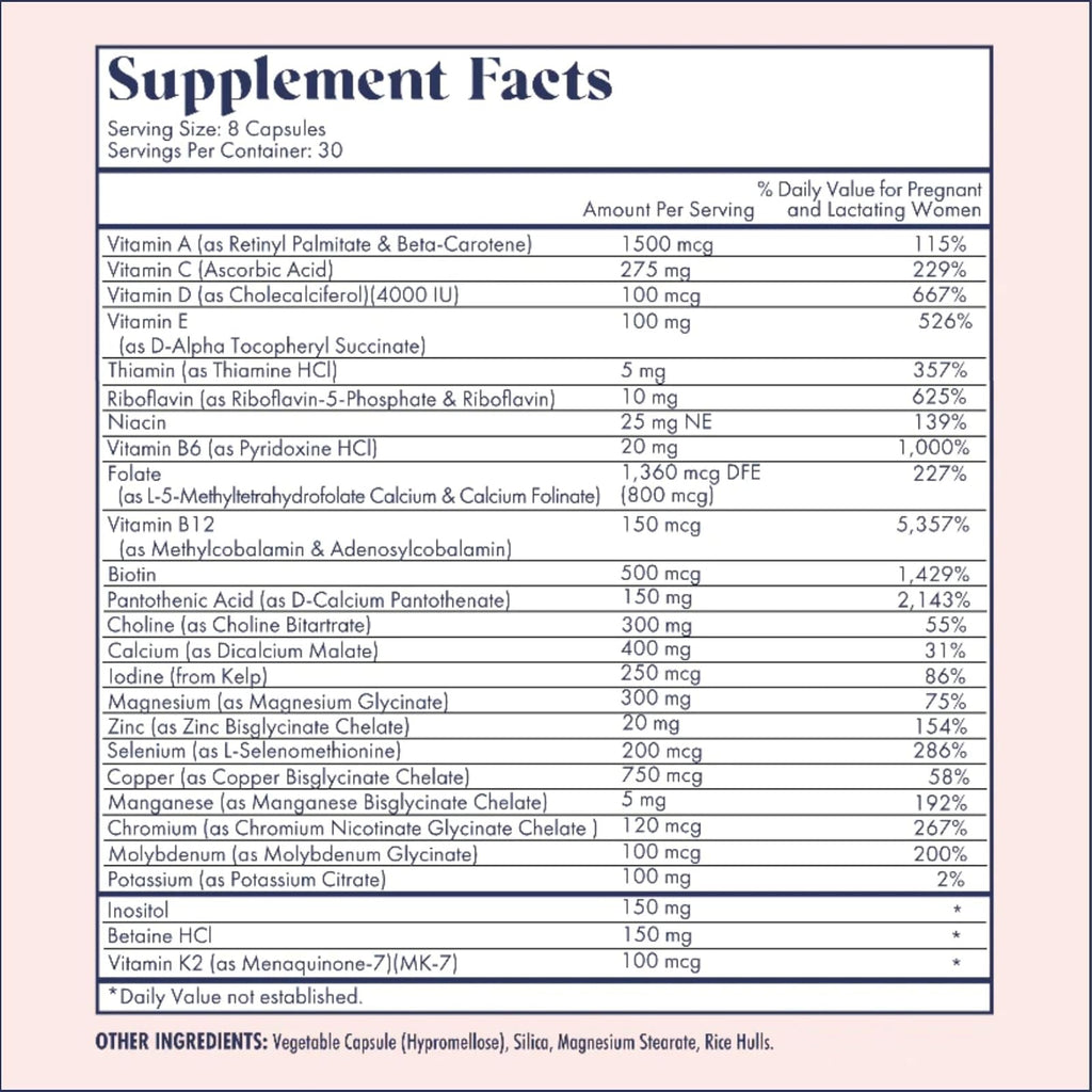 essential prenatal nutrients for pregnancy