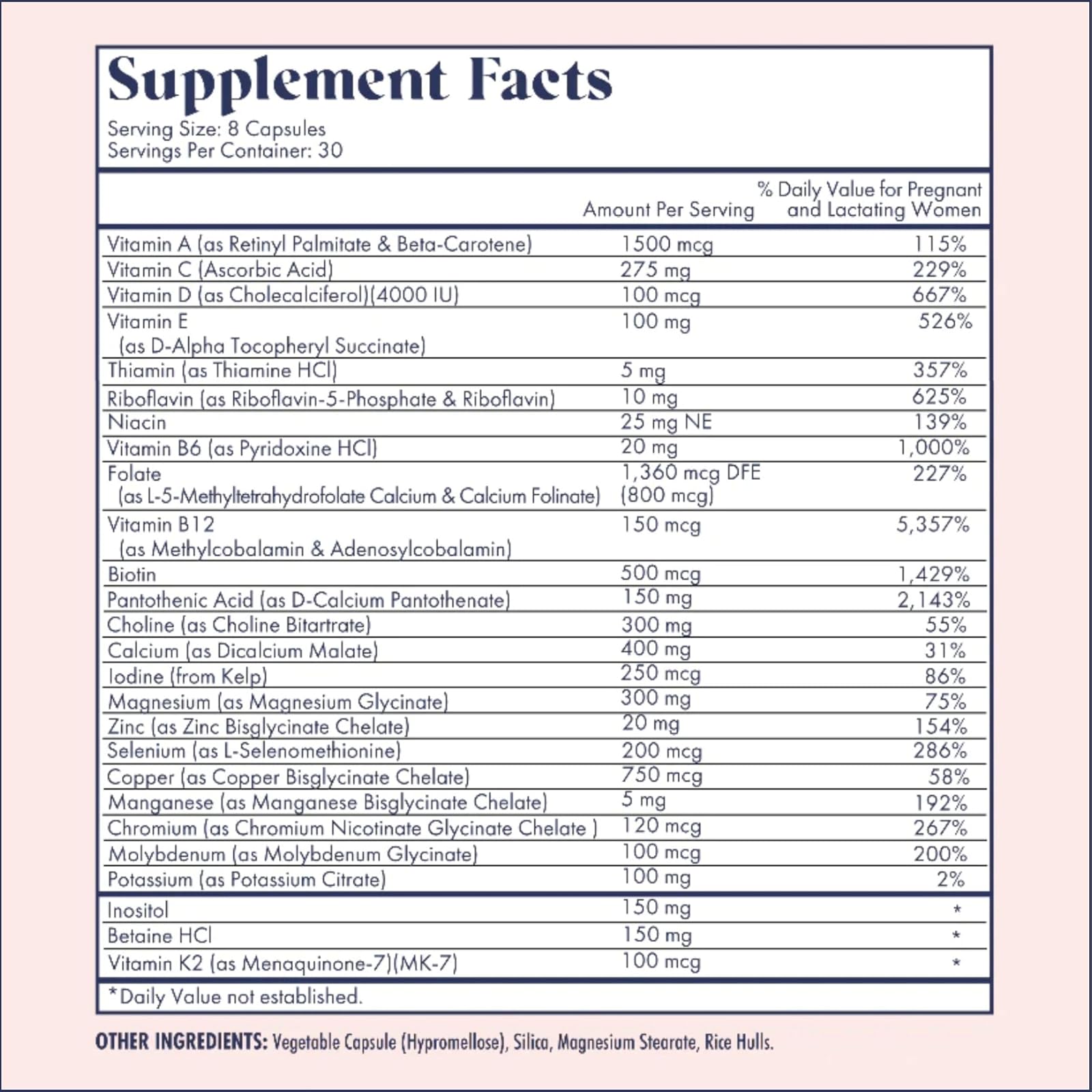 essential prenatal nutrients for pregnancy