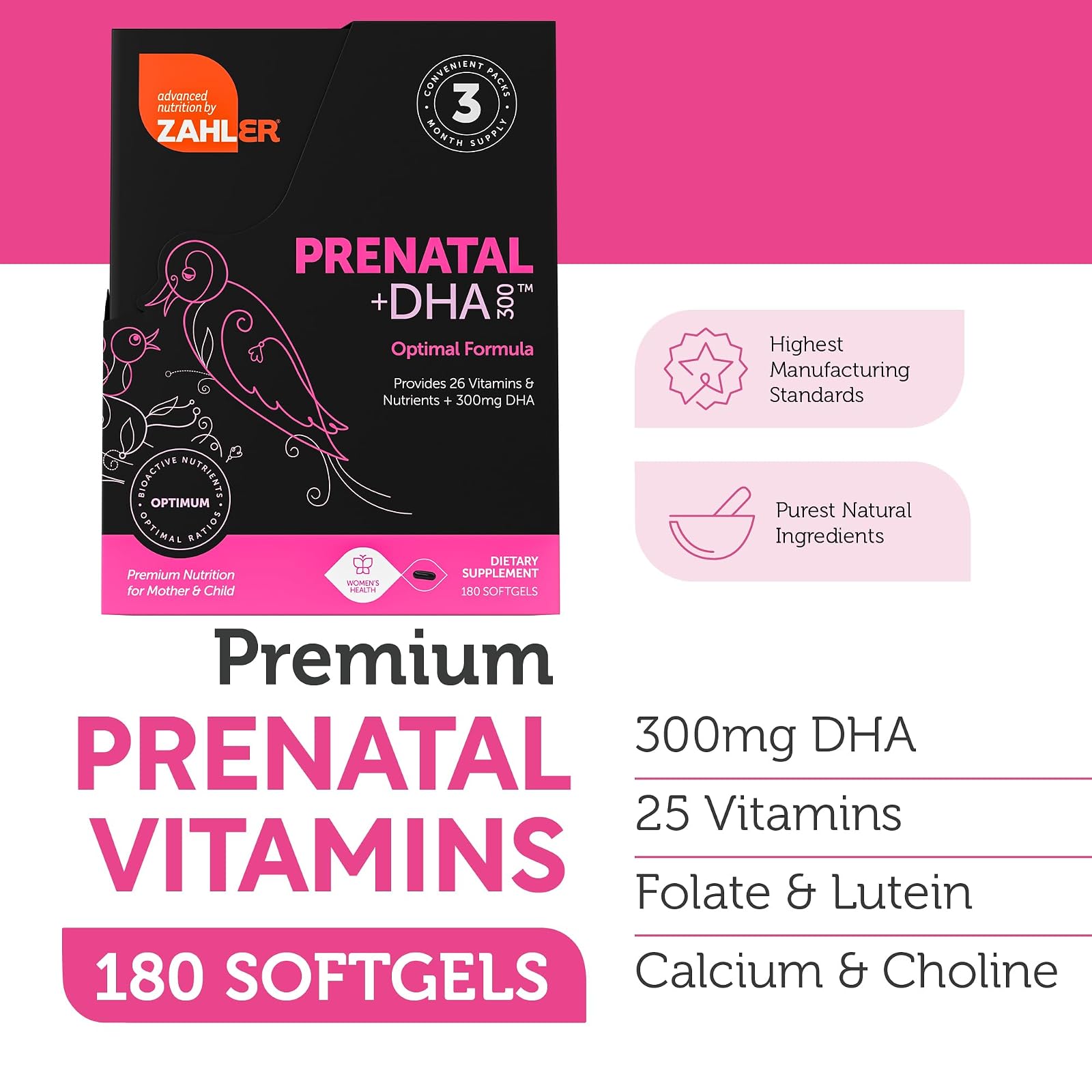 Essential prenatal vitamins with DHA
