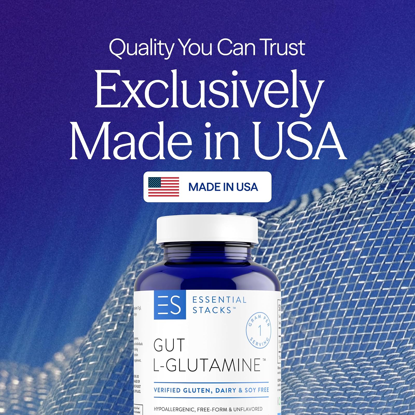 essential stacks l-glutamine capsules