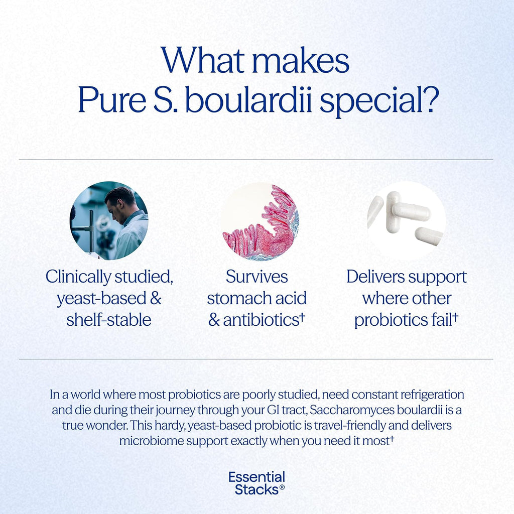 Essential Stacks Saccharomyces Boulardii benefits