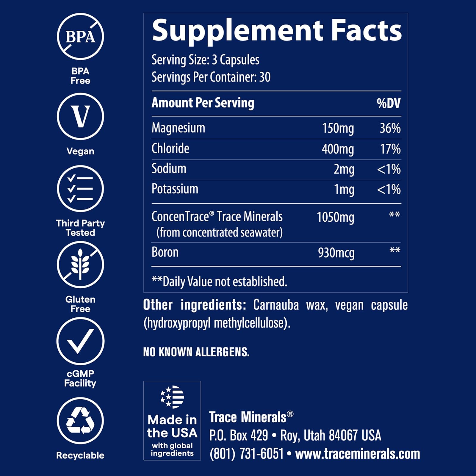 Essential trace minerals for daily health