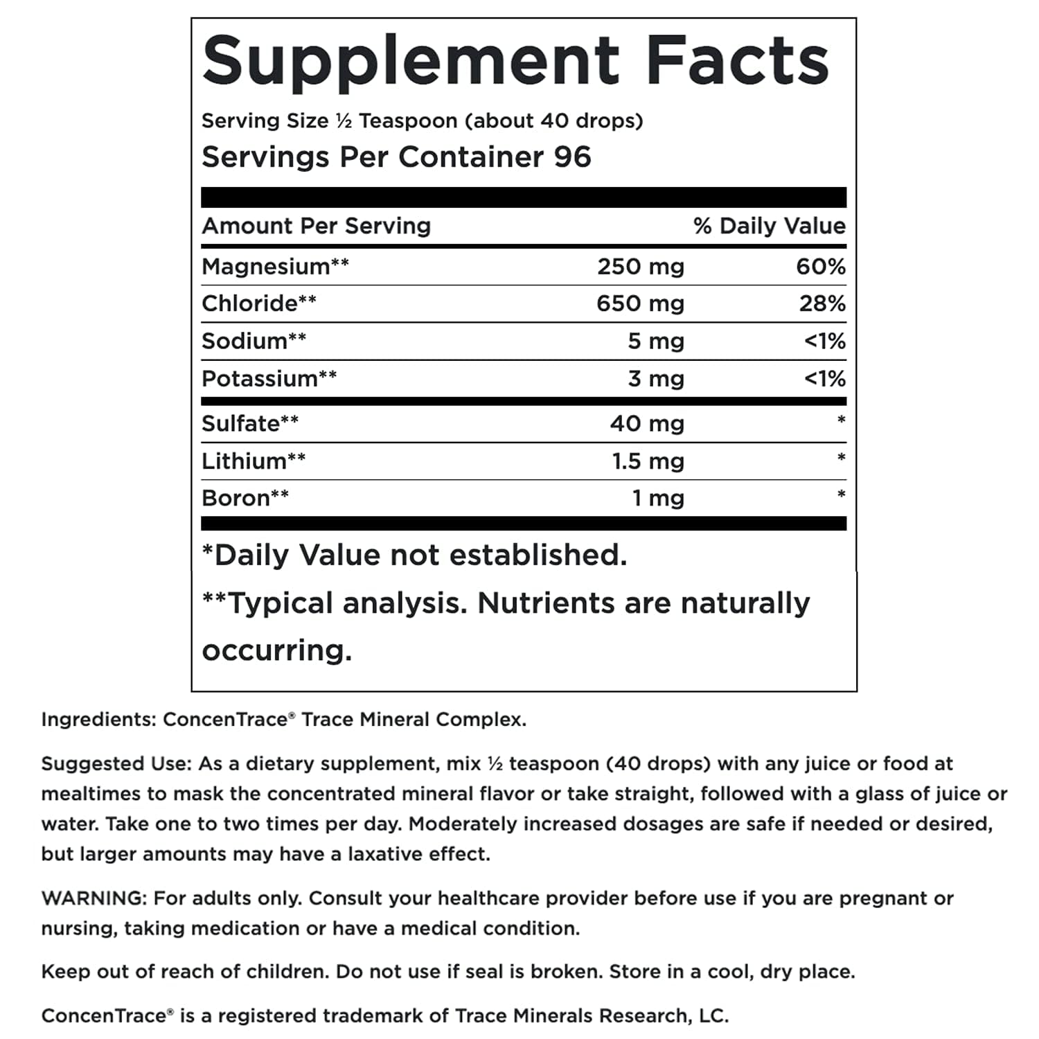 Essential trace minerals for daily wellness