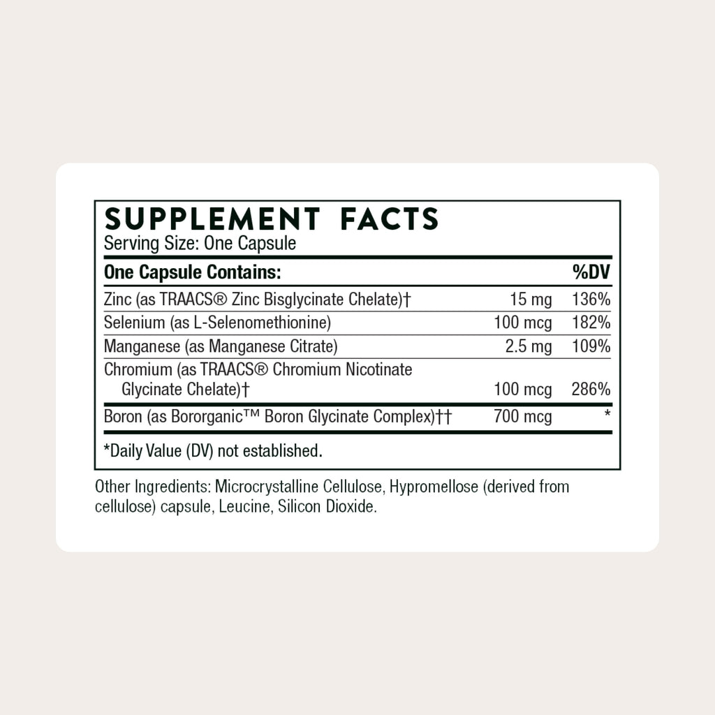 essential trace minerals with zinc