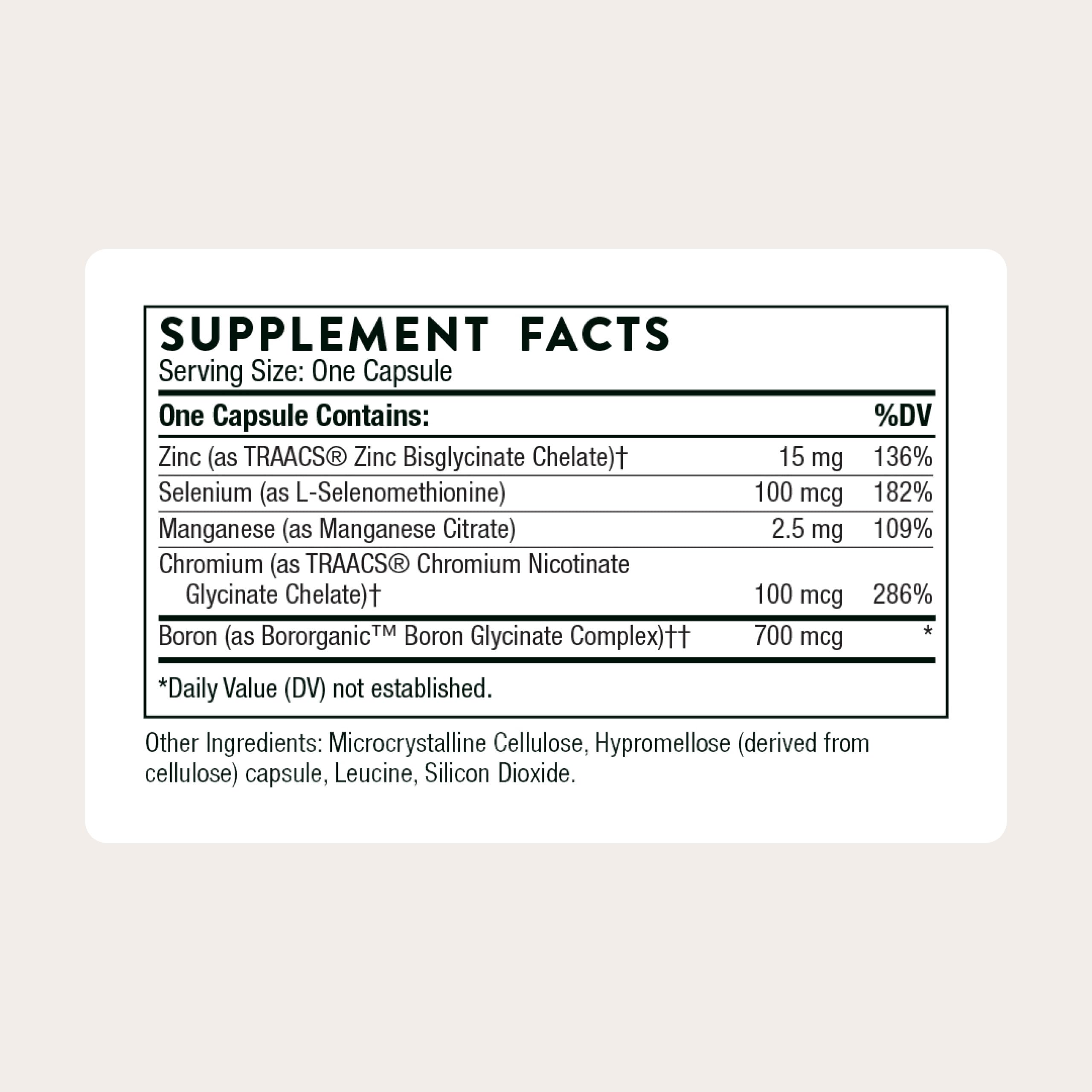 essential trace minerals with zinc