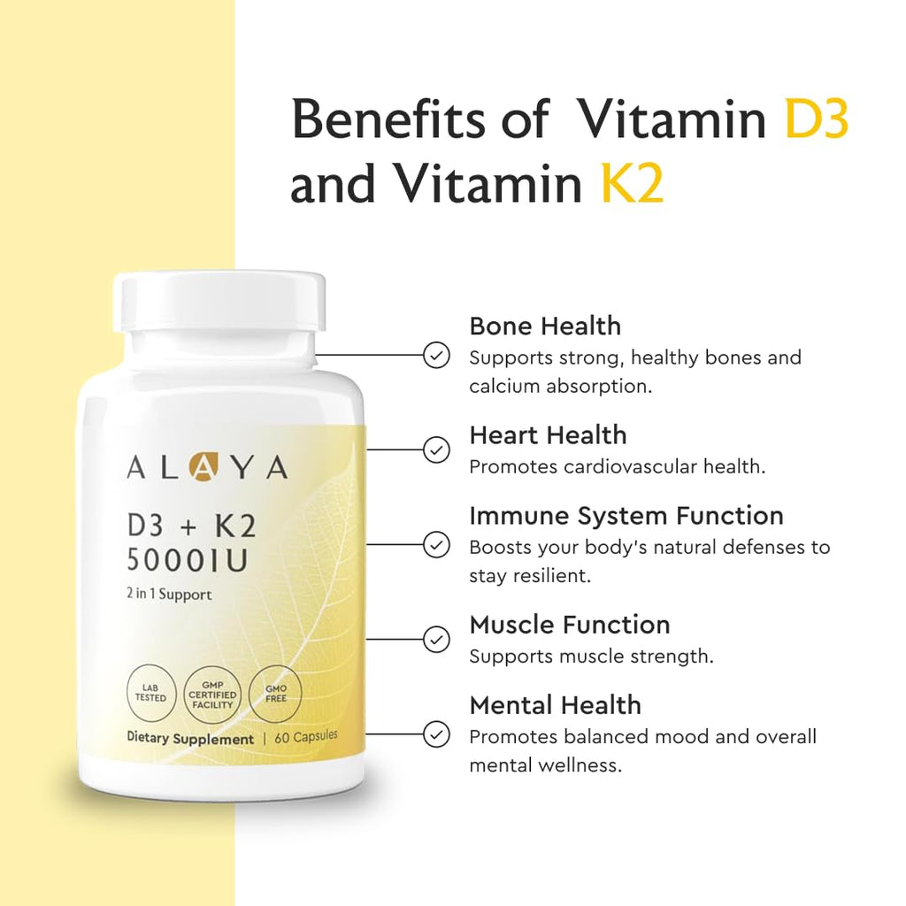 Essential vitamin D3 K2 supplement