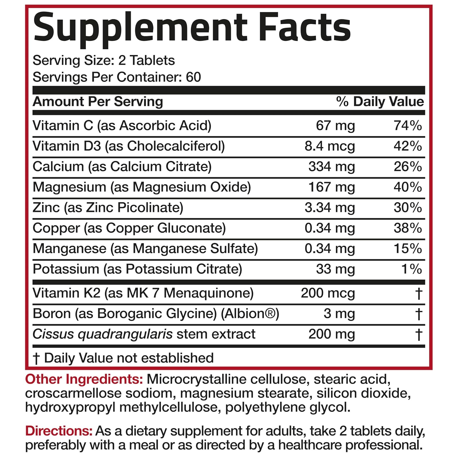 Essential vitamin K for bone density