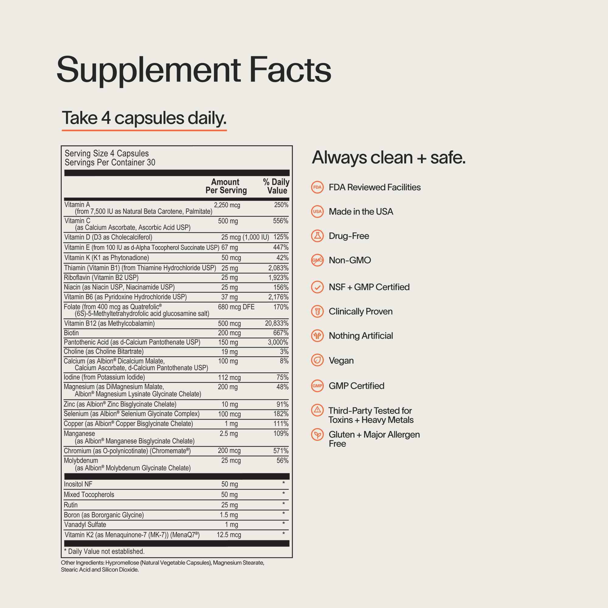 essential vitamins and minerals for women