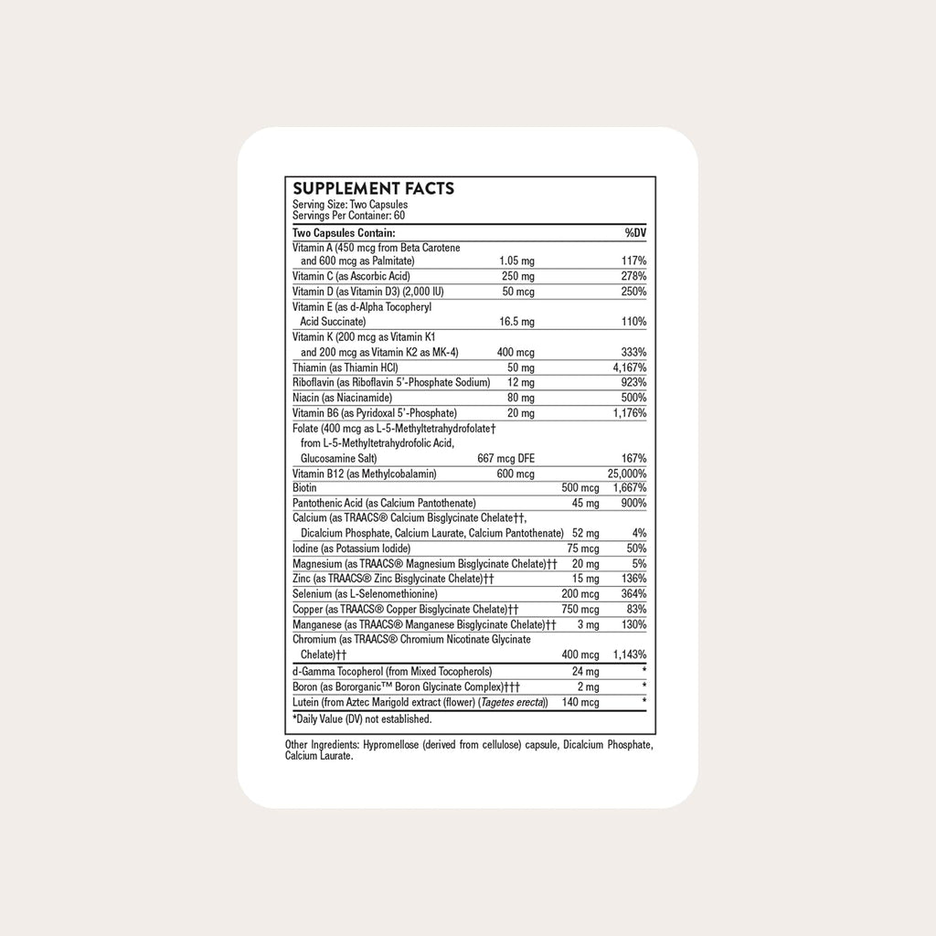essential vitamins and minerals formula