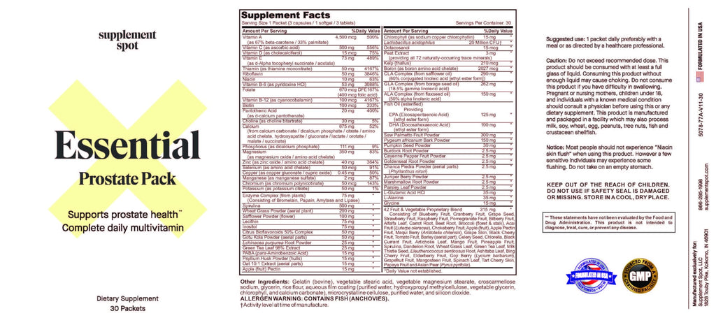 Essential vitamins for men's vitality